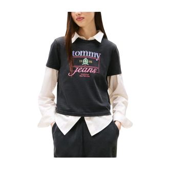 Tommy Hilfiger Vintage Crest Flag T-shirt - - Tops - Damen - Schwarzk - XS