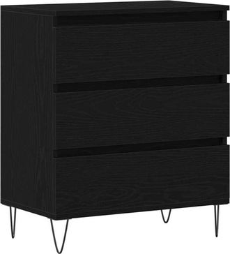 vidaXL Vidaxl - Buffet avec tiroir Ch&ecirc;ne noir 60 x 35 x 70 cm Bois ding&eacute;nierie