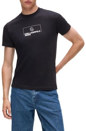 Karl Lagerfeld Slim Outline Logo Tee, Black, XXL
