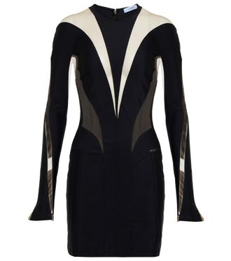 MUGLER Minikleid aus Jersey und Mesh
