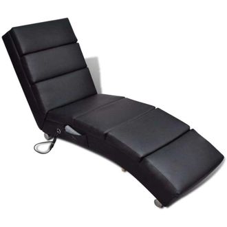 vidaXL Massage-Chaiselongue Schwarz Kunstleder Vidaxl