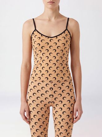 Marine Serre Slim Fit Jersey-Top mit Crescent Moon-Monogramm