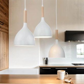 Licht-Erlebnisse Licht-erlebnisse - Pendelleuchte Weiß E27 Metall Hängeleuchte