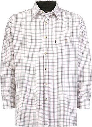 Walker and Hawkes Chemise pour Homme - 100% Coton - Manches Longues/à Carreaux - Style Campagne - Vin Rouge - 3XL (50)