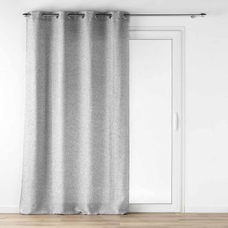 Douceur d'Int&eacute;rieur Loulaine &Ouml;senvorhang, durchscheinend (140 x 240 cm), Grau, Wolleffekt