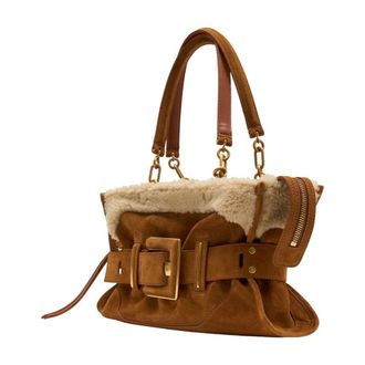 Balmain Womens Anthem Shoulder Bag Leather Brown Calfskin Shoulder-hobo-bags