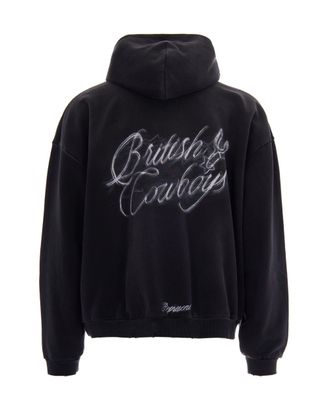 Represent Mens Hoodie British Cowboys Stained Black Cotton Sweatshirts Sweater
