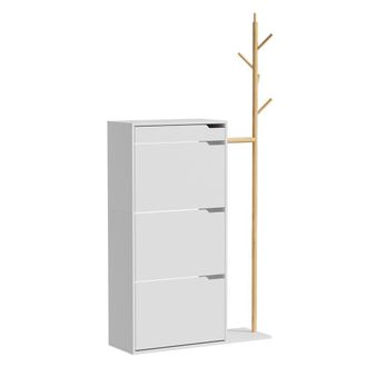 Vicco Schuhschrank Ivo, Schuhregal, Wei&szlig;, 90 x 181.5 cm mit 3 F&auml;chern, 1 Schublade