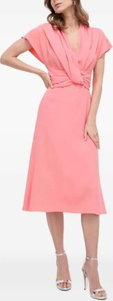 BOSS V-Ausschnitt-Kleid mit verdrehtem Detail - Rosa