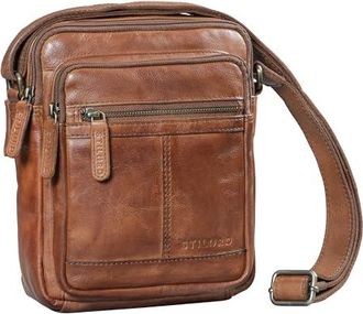 STILORD Lorenzo Petit Sac Homme en Cuir Vintage Besace Bandouli&egrave;re Petite Sacoche pour Tablette 8 Pouces Sac &Eacute;paule Homme Style Messenger Couleur:brandy - cog