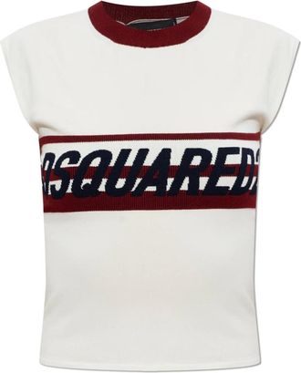 Dsquared2 Femme, Pulls, Beige, Taille: 40 FR Logo Top