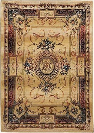 THEKO Classic Gabiro Klassischer Orientteppich strapazierfähig und sehr robust in der Farbe Beige-Gold, Maße: 160cm x 160cm, 417781