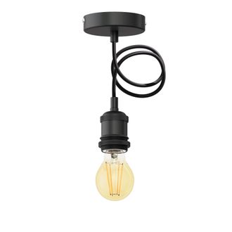 LEDs Com Vintage Pendelleuchte RETRA, schwarz + LED Lampe gold max. 778lm, 3-Stufen dimmen, extra-warmweiß