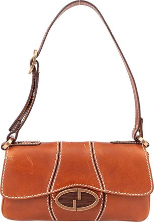 Gucci Crossbody Bags - Gucci Brown Leather GG Buckle Mini Shoulder Bag - Gr. unisize - in Braun - f&uuml;r Damen