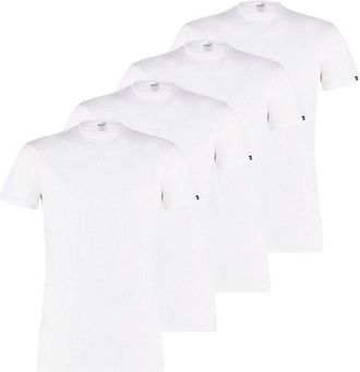 Puma T-Shirt Basic mit Markenlabel am &Auml;rmelrand