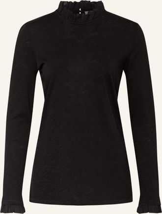 Rich & Royal Longsleeve Im Materialmix schwarz