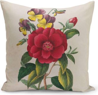 Fabulous Kissen Kissenbezug 40x40 cm Kamelien Alte Botanische Illustrationsplatte Blumen
