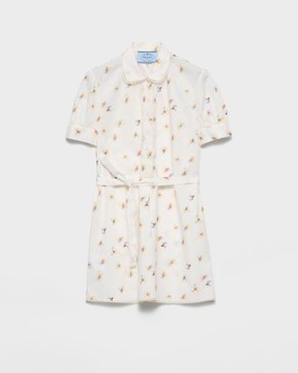 Prada Minikleid aus Popeline mit Blumenprint