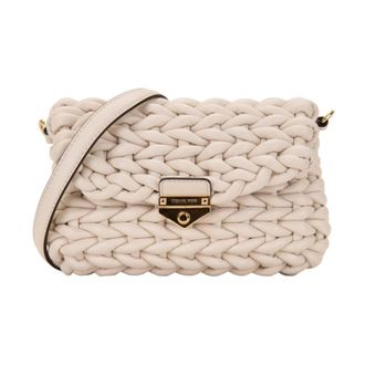 Michael Kors Sac bandouli&egrave;re en cuir tress&eacute; Jet Set - Femme - Sacs - Beige - Taille: ONE Size