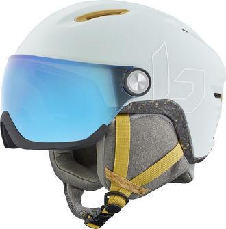 Bolle V-Atmos, Ice White Matte, Photochromic Blue, Medium, Snow Helmets, Unisex, Adult