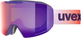 Uvex evidnt Attract Skibrille (Farbe: 9030 purple bash matt, mirror ruby/contrastview green/clear (S2))