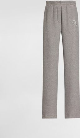 Dolce & Gabbana Fleece Trousers With Patch Embroidery - Frau Hosen Und Shorts Grau 46