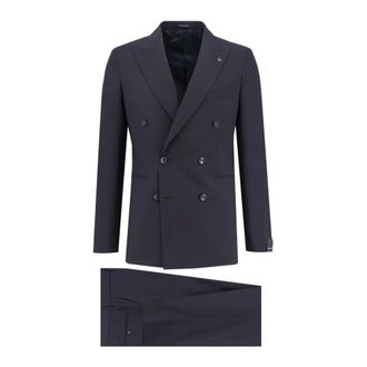 Tagliatore Zweireihiger Anzug mit fallendem Revers - - Suits - Herren - Blau - M