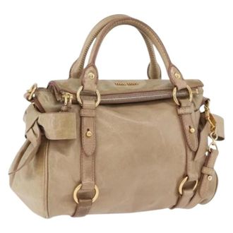 Miu Miu Pre-owned 197/B Sac &agrave; main - Femme - Pre-owned - Beige - Taille: ONE Size
