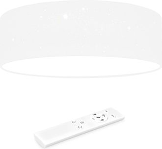 Navaris LED Deckenleuchte 32cm - Dimmbar Farbtemperaturwechsel Fernbedienung - 22W Dunkelgrau Sternenhimmel - Wohnzimmer Lampe Schlafzimmer Deckenlampe Kinder