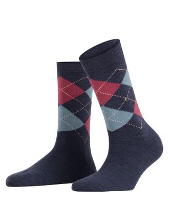 Burlington Damen Socken Marylebone W So Wolle gemustert 1 Paar, Blau Dark Blue Melange 6688-O, 36-41