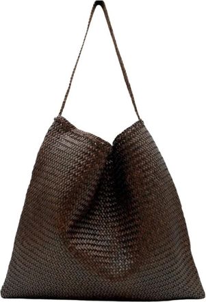 Dragon Diffusion Femme, Sacs, Brun, Taille: ONE Size Sac fourre-tout en cuir tiss&eacute; &agrave; la main