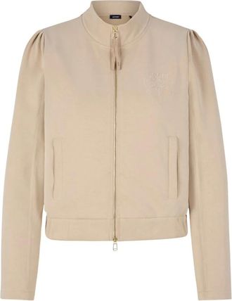 Joop Femme, Sweatshirts et sweats &agrave; capuche, Beige, Taille: 40 FR Veste de style sportif avec broderie logo