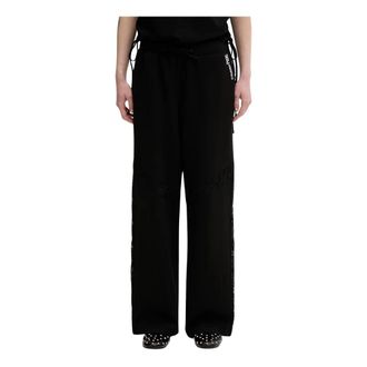 Karl Lagerfeld Sweatpants mit breitem Bein und Spitzendetails - - Trousers - Damen - Schwarzk - S