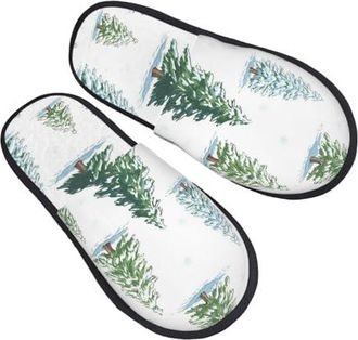 Generic Pantoufles de No&euml;l antid&eacute;rapantes avec noeud en forme de sapin pour homme et femme - En mousse &agrave; m&eacute;moire de forme - Pour chambre &agrave; coucher, voyage, mu