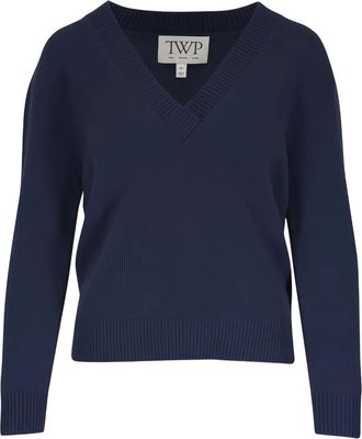 TWP V-neck long-sleeve sweater - Blau