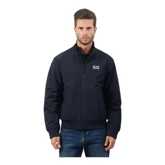 Emporio Armani Homme, Vestes, Bleu, Taille: 2XL Manteaux Bleus avec Rembourrage Léger