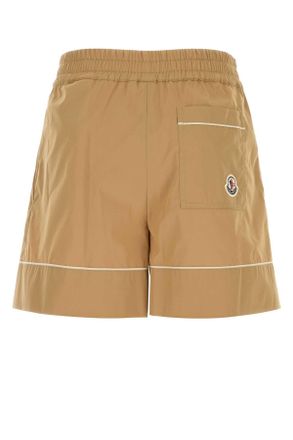 Moncler Womens Beige Poplin Shorts 20u Exterior: Cotton Polyester