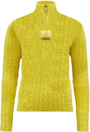 Moncler Femme, Pulls, Jaune, Taille: 38 FR Zipper Up Collar Padded Z