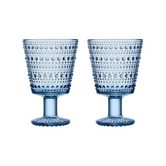 iittala 1051134 Kastehelmi 2-er Set Gläser, 26cl, aqua, Glas