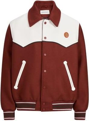 Dr&ocirc;le de Monsieur Blouson droit boutonn&eacute; en laine m&eacute;lang&eacute;e