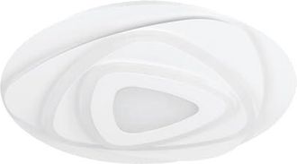 Eglo LED Deckenleuchte Palagiano, runde Deckenlampe, Deckenbeleuchtung aus Kunststoff in Wei&szlig;, Aufbauleuchte f&uuml;r B&uuml;ro, Flur und K&uuml;che, neutralwei&szlig;, &Oslash; 38 cm