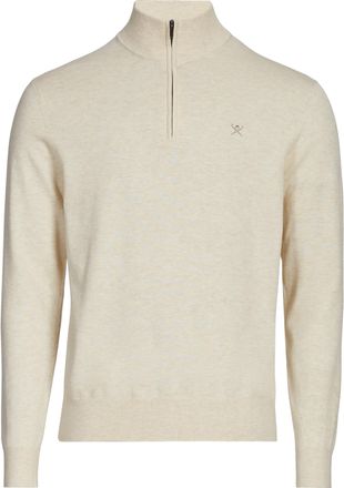 Hackett Pull à col zippé en coton et soie