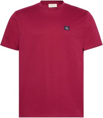 Calvin Klein Herren T-Shirt Kurzarm Badge Jersey Classic Tee aus Baumwolle, Rot (Beet Red), XL