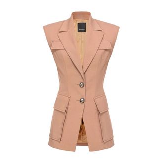 Pinko Einreihige Weste - - Jackets - Damen - Beige - S