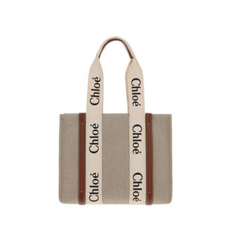 Chlo&eacute; Woody Shoulder Bag - Beige