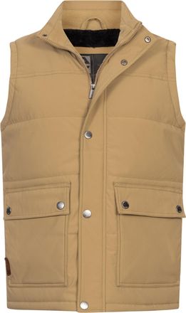 Indicode Herren INBellmil gef&uuml;tterte Steppweste mit Rei&szlig;verschluss und Stehkragen | Markenweste f&uuml;r M&auml;nner Dark Sand, L