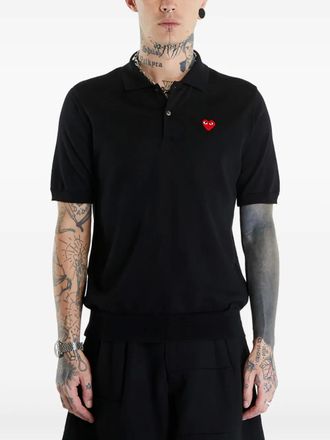 Comme Des Garçons polo à patch coeur - Noir