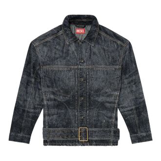Diesel Biker-inspirierte Jeansjacke - - Jackets - Herren - Schwarzk - L