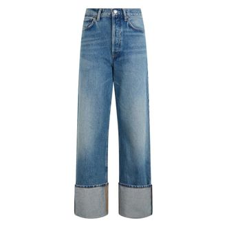 A Gold E Big Cuff Jean - - Jeans - Damen - Blau - W25