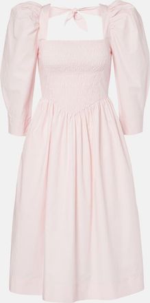 Ganni Midikleid aus Baumwollpopeline